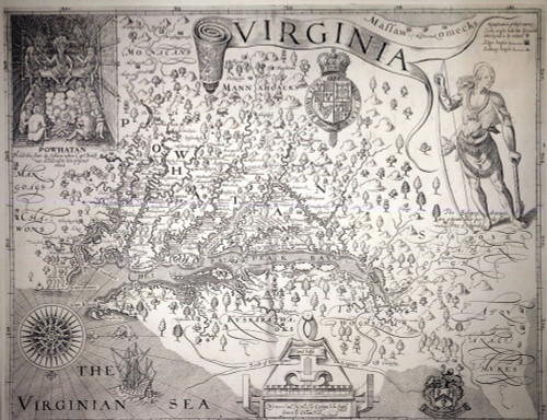 Virginia Map, 1612. /Ncaptain John Smith'S Map Of Virginia, 1612 ...