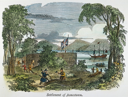 Jamestown. /Nthe Settlement Of Jamestown, Virginia, In 1607: Colored ...