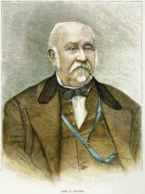 John A. Sutter (1803-1880). /Namerican Pioneer. Color Engraving, 19Th ...
