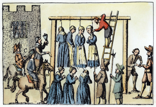 Witches, 1678. /Nthe Public Hanging Of Witches In Scotland. Colored ...