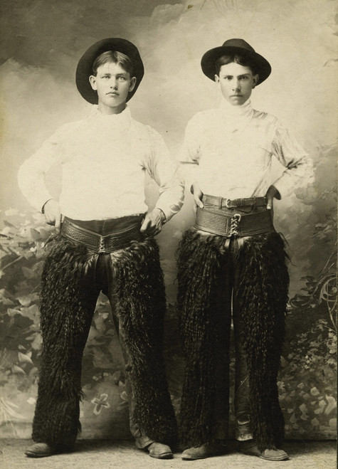 Two Cowboys Wearing Black Wooly Chaps Ca 1890S. Unknown Photographer ...