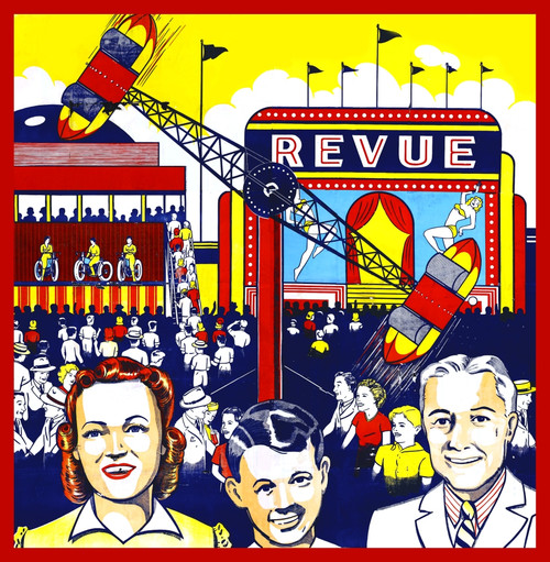 Fun carnival advertising poster from the late-1940s with bright colors ...