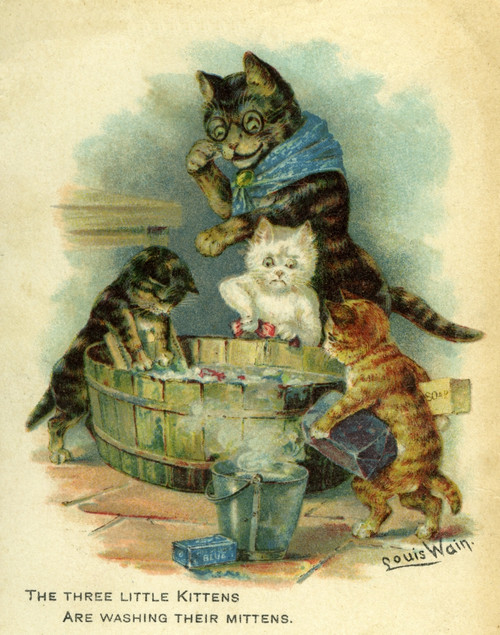 Three Little Kittens Are Washing Their Mittens Poster Print By Mary ...