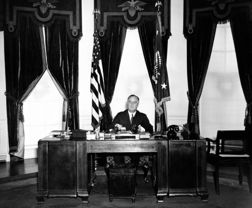 President Franklin Roosevelt At His Desk In The Oval Office. Dec. 31 ...