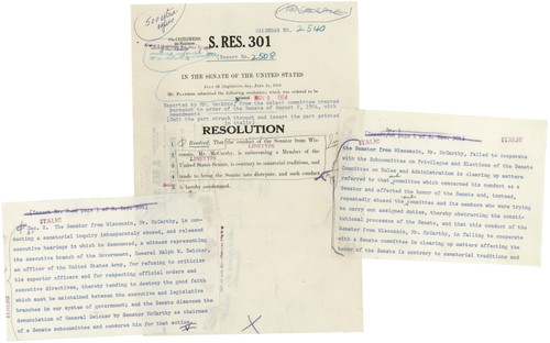 The Censure Of Senator Joseph Mccarthy History - Item ...