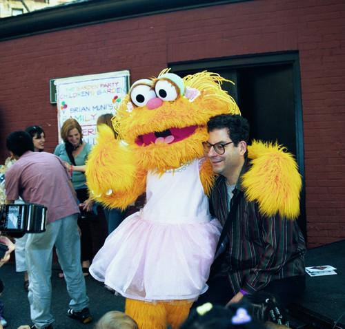 Michael Musto With Muppet Zoe At Garden Party 20 To Kick Off New York ...