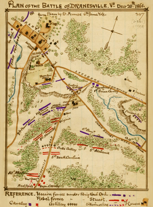 Plan of the Battle of Dranesville Va December 20th 1861.. Dranesville ...