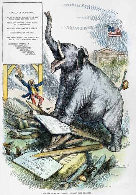 Nast: Tweed Cartoon, 1875. /N'Tammany Down Again -- The Reform Trap ...