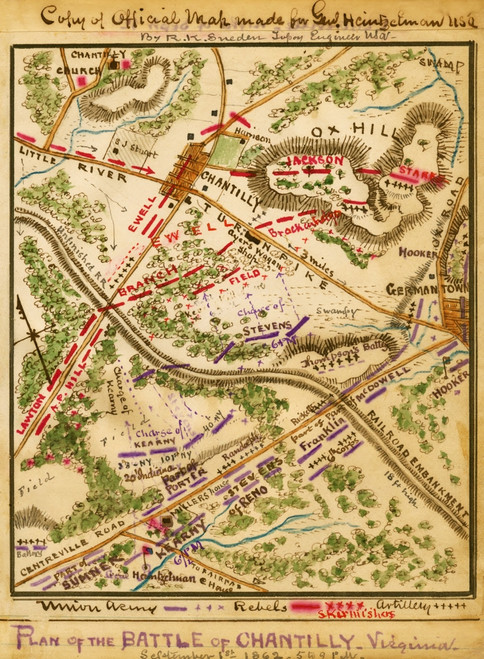 Plan of the Battle of Chantilly, Virginia : September 1st 1862 5 to 9 p ...