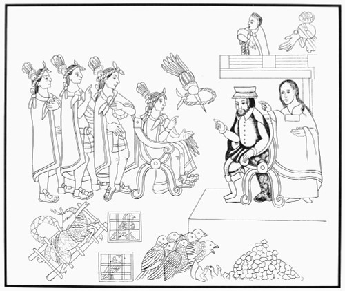 Cortes & Montezuma, 1519. /Ndo_a Marina (Right) Interpreting During The ...