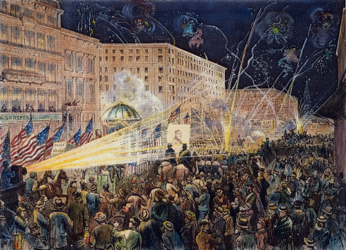 Presidential Campaign: 1876 /Na Torchlight Procession On Behalf Of ...