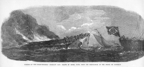 Shipwreck: Ocean Monarch. /Nan Accidental Fire Consumes The American ...