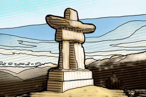 Graphic Inukshuk Poster Print by PI Studio (24 x 36) - Item ...