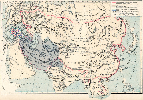 Map Of The Mongol Dominions, 1300-1405. From Historical Atlas ...