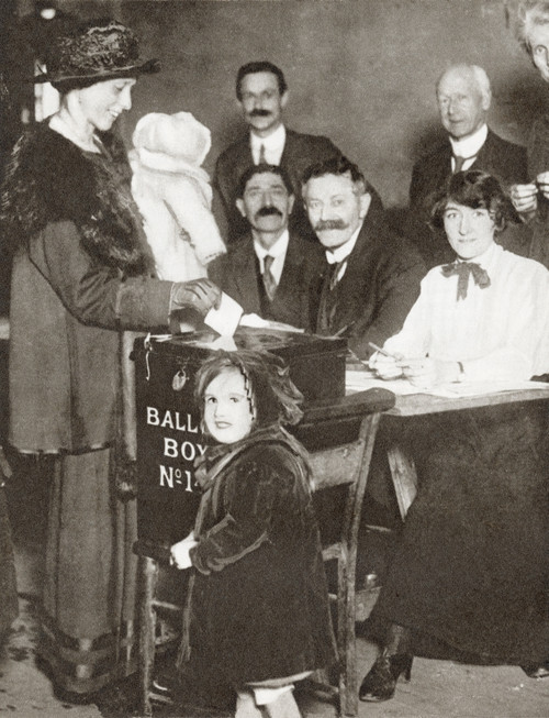 A British Woman Voting For The First Time In The General Election Of ...