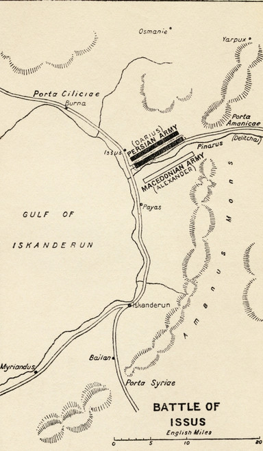 Map Of The Battle Of Issus Which Took Place In 333 B.C. And Was Part Of ...