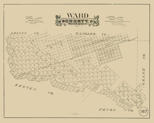 Ward County Texas - Hall 1888 Poster Print by Hall Hall # TXWA0010 ...