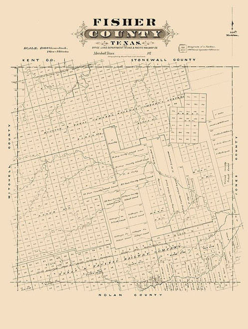 Fisher County Texas - Gast 1870 Poster Print by Gast Gast # TXFI0003 ...
