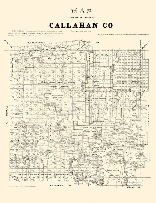 Callahan County Texas - Walsh 1879 Poster Print by Walsh Walsh ...