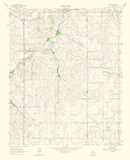 Back Texas Quad - USGS 1967 Poster Print by USGS USGS # TXBA0001 ...