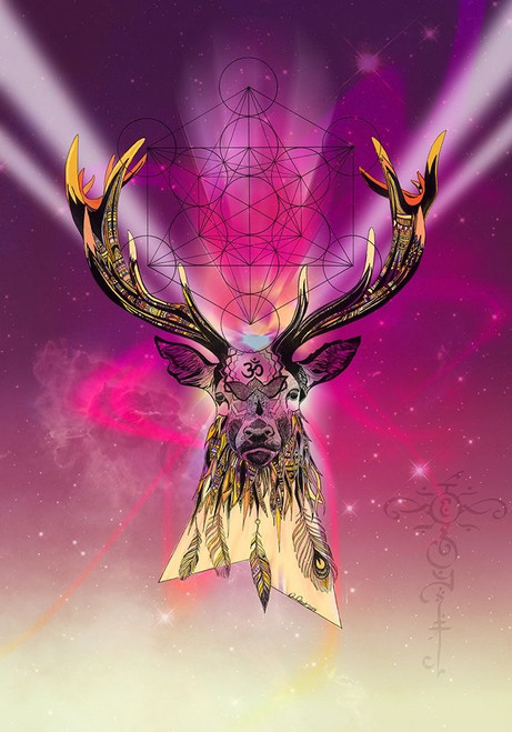 Cosmic Stag Poster Print by Karin Roberts # R1274D - Posterazzi