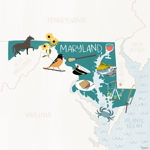 Maryland Icons Poster Print by Gigi Louise # KBSQ115S - Posterazzi