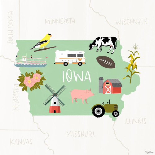 Iowa_Icons Poster Print by Gigi Louise # KBSQ115W - Posterazzi