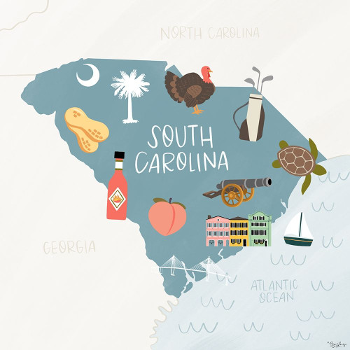 South Carolina Icons Poster Print by Gigi Louise # KBSQ115K - Posterazzi