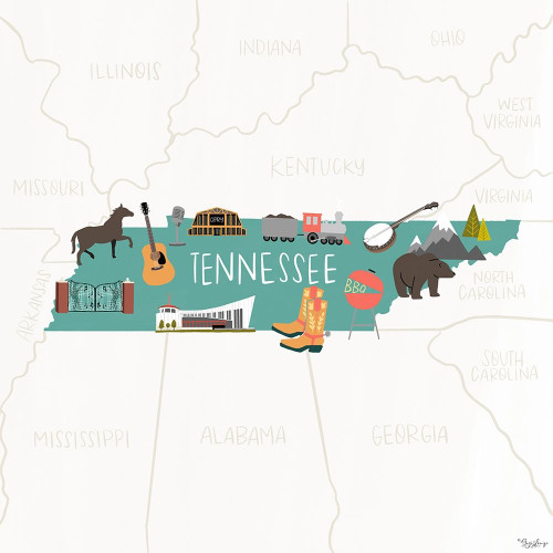 Tennessee Icons Poster Print by Gigi Louise # KBSQ115L - Posterazzi