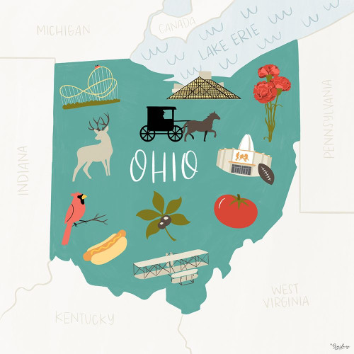 Ohio Icons Poster Print by Gigi Louise # KBSQ115J - Posterazzi