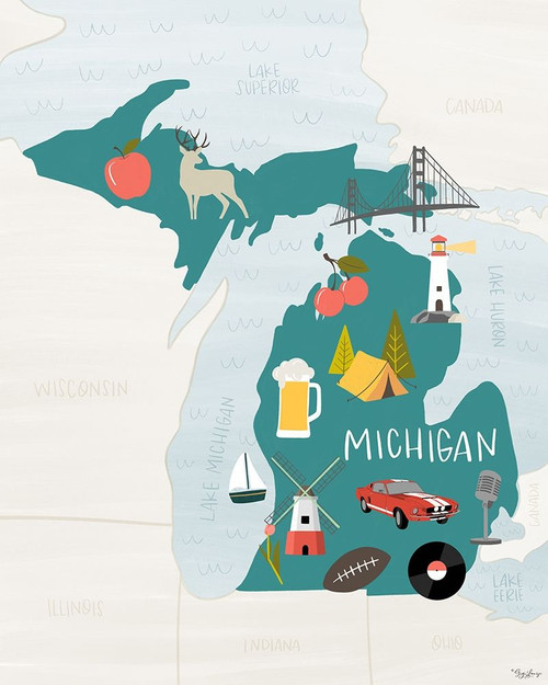 Michigan Icons 2 Poster Print by Gigi Louise # KBRC136D2 - Posterazzi