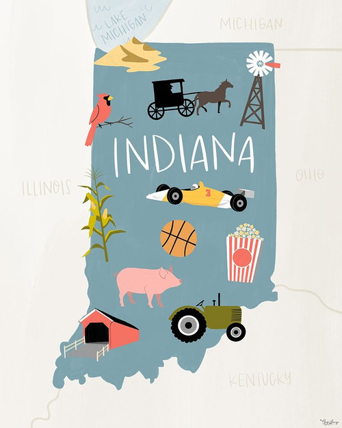 Indiana Icons Poster Print by Gigi Louise # KBRC136C - Posterazzi