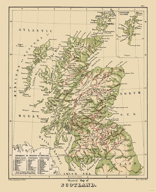 Scotland - Physical Map - Allen Poster Print by Allen Allen # ITSC0068 - Posterazzi