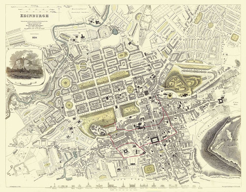 Edinburgh Scotland Great Britain - Chapman 1834 Poster Print by Chapman ...