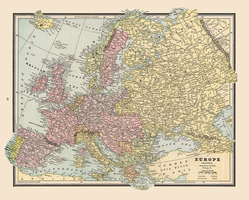 Europe - Cram 1888 Poster Print by Cram Cram # ITEU0049 - Posterazzi