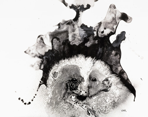 Illustration Of A Rodent With Abstract Patterns Above It's Head Poster ...