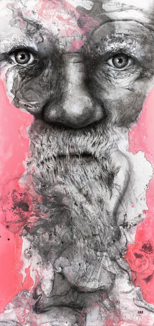 Illustration Of A Man's Face With A Second Face Emerging From His Beard ...