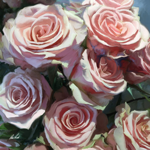 Pink Roses I by Rick Novak (12 x 12) - Posterazzi