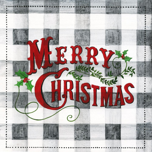Merry Christmas Buffalo Check by Tava Studios (24 x 24) - Posterazzi
