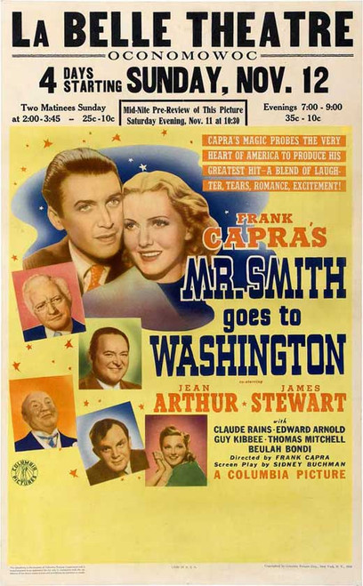 Frank Capra's Mr. Smith Goes to Washington Movie Poster Print (11 x 17 ...