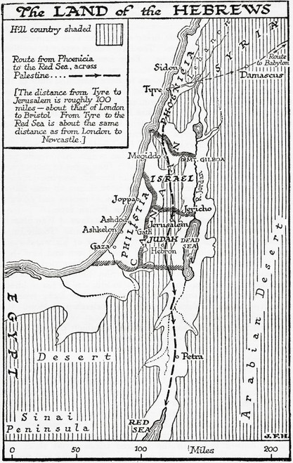 Map showing the land of the Hebrews. From A Short History of the World, published c.1936 Poster ...