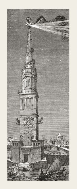 The Lighthouse of Alexandria, aka Pharos of Alexandria. A lighthouse ...