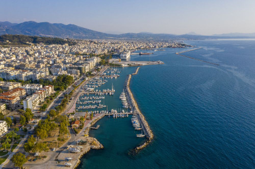 An aerial view of the marina yacht club in Patras. Poster Print by Loop ...