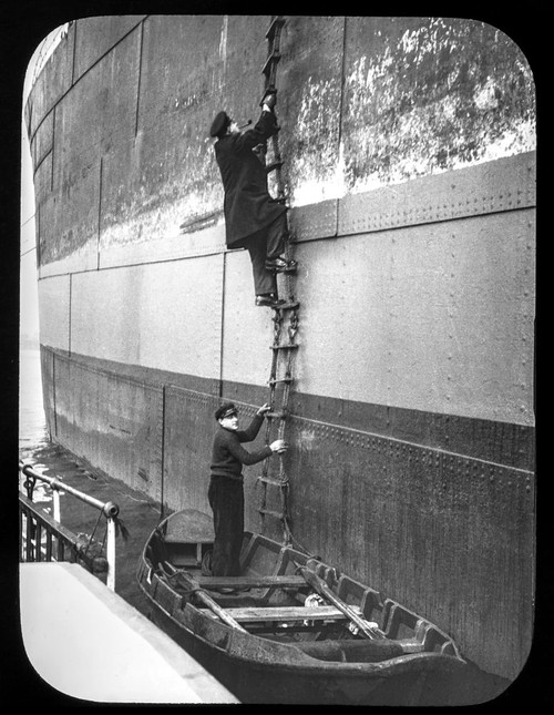 Magic lantern slide .Social History. Slide set about the Mission to ...