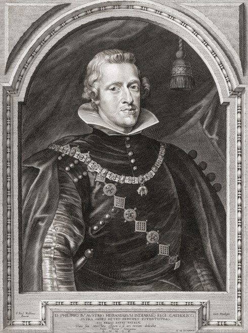 King Philip IV of Spain. Felipe IV. 1605-1665. After a painting by ...