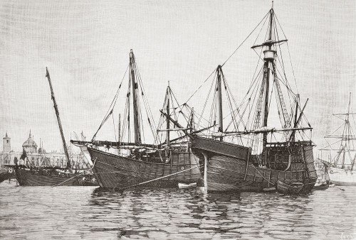 Replicas of La Nina and La Pinta ships. The original caravel-type ...