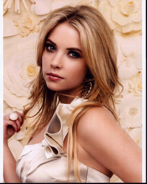 Ashley Benson Headshot In Tan Ruffle Top And Large Ring Photo Print (8 ...