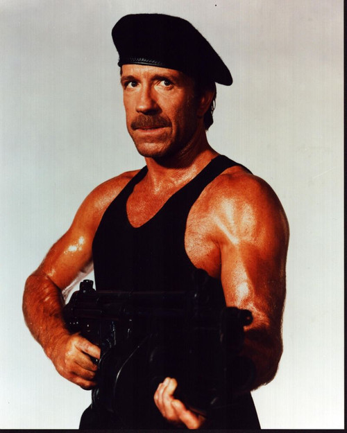 Chuck Norris Wearing Beret And Holding Gun In Delta Force 2 Photo Print ...