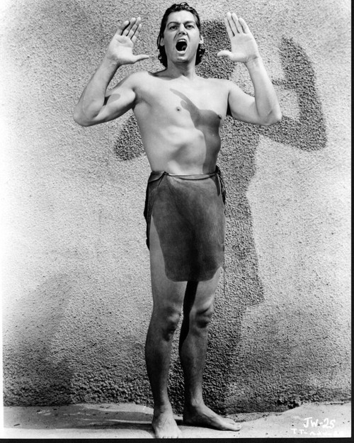 Johnny Weissmuller Yelling As Tarzan Black And White Photo Print (8 x ...