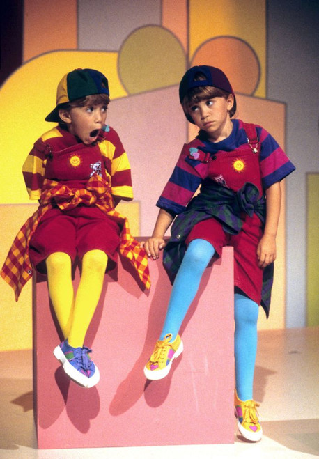 The Olsen Twins (Mary-Kate and Ashley Olsen) on the set of the taping ...